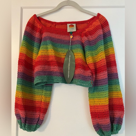 FARM Rio | Tops | Farm Rio Multicolored Crochet Blouse Nwt Size S ...